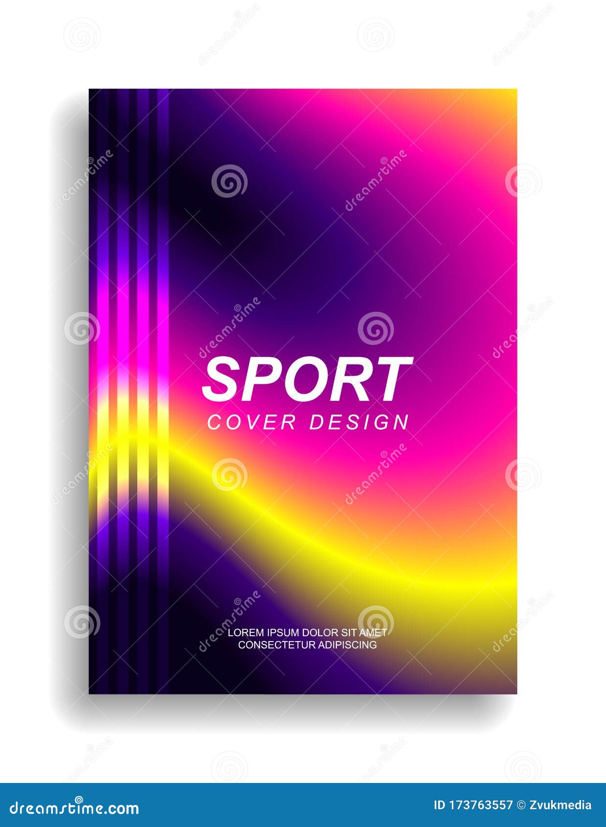 Sports Cover Design in Vibrant Colors. Stock Vector - Illustration of ...