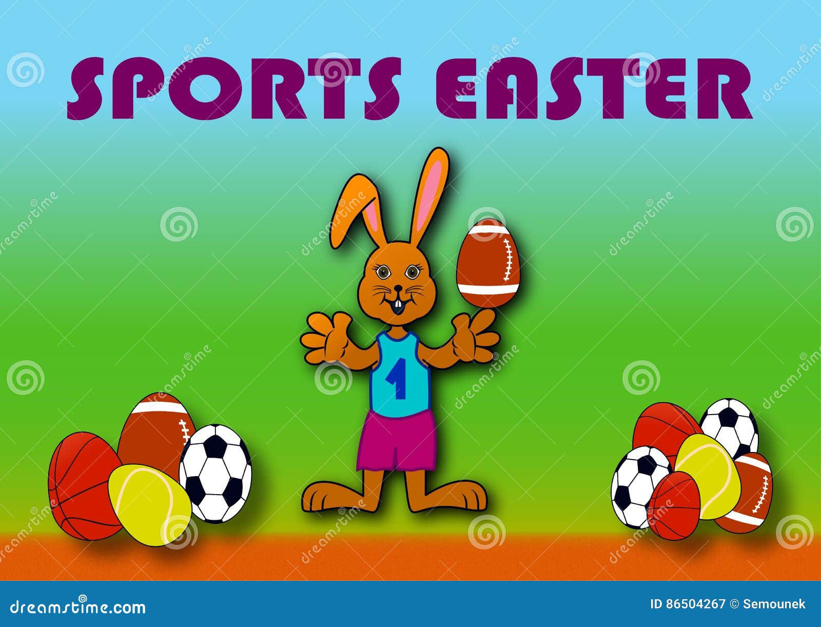 Sports easter stock illustration. Illustration of team - 86504267