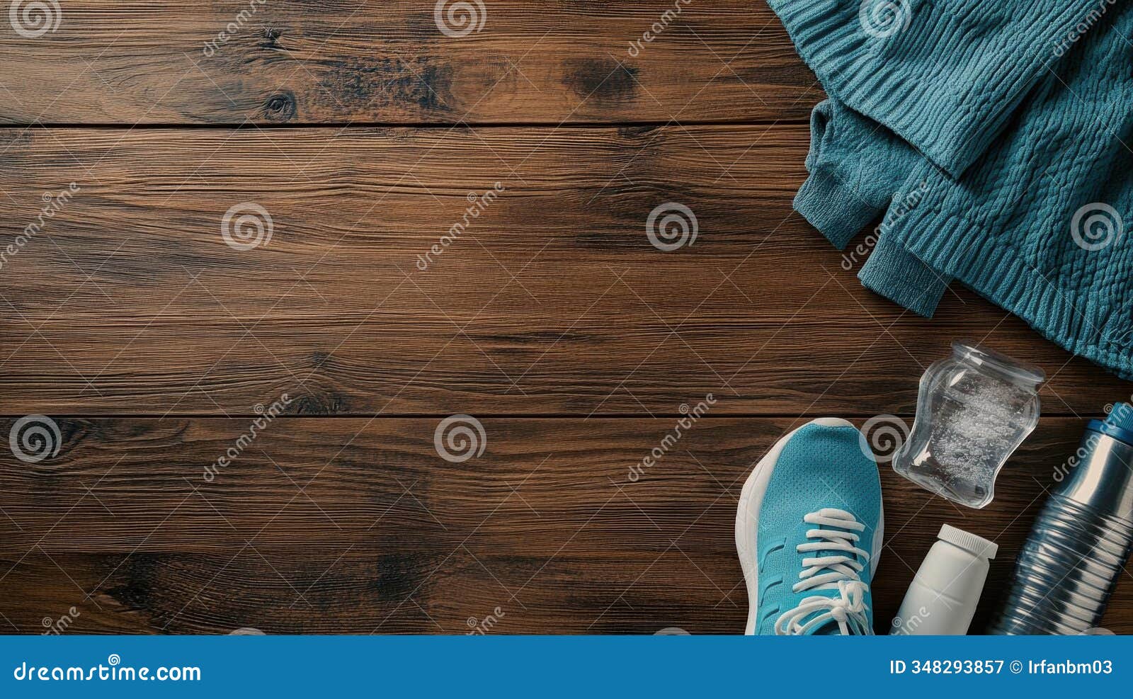 Sports Equipment on Rustic Wood Background Stock Image - Image of ...