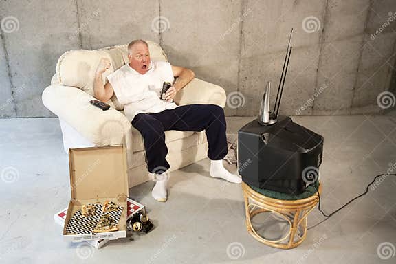 Sports Fan stock photo. Image of channel, slob, couch - 24689070