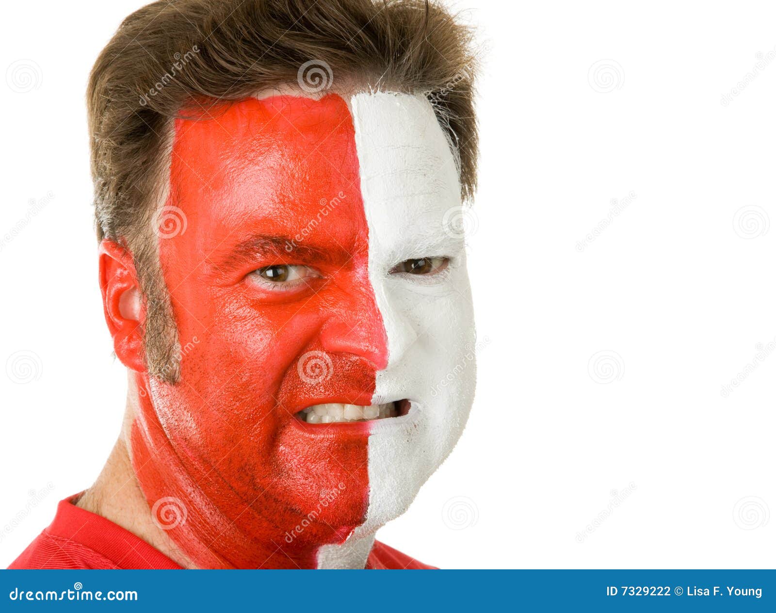 Sports Fan in Face Paint stock photo. Image of middle - 7329222