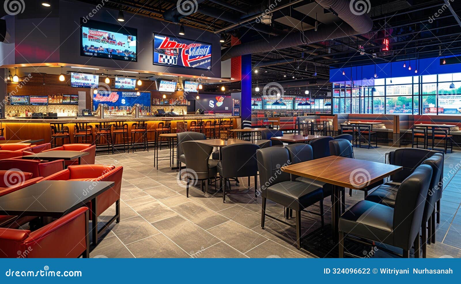 Sports Fanatic Zone Interior.sports Bar. Generative Ai Stock ...