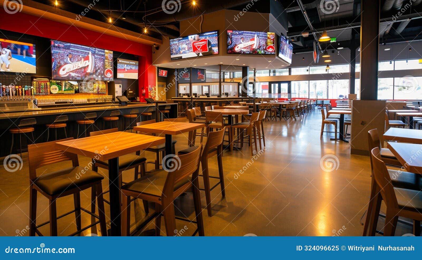 Sports Fanatic Zone Interior.sports Bar. Generative Ai Stock ...