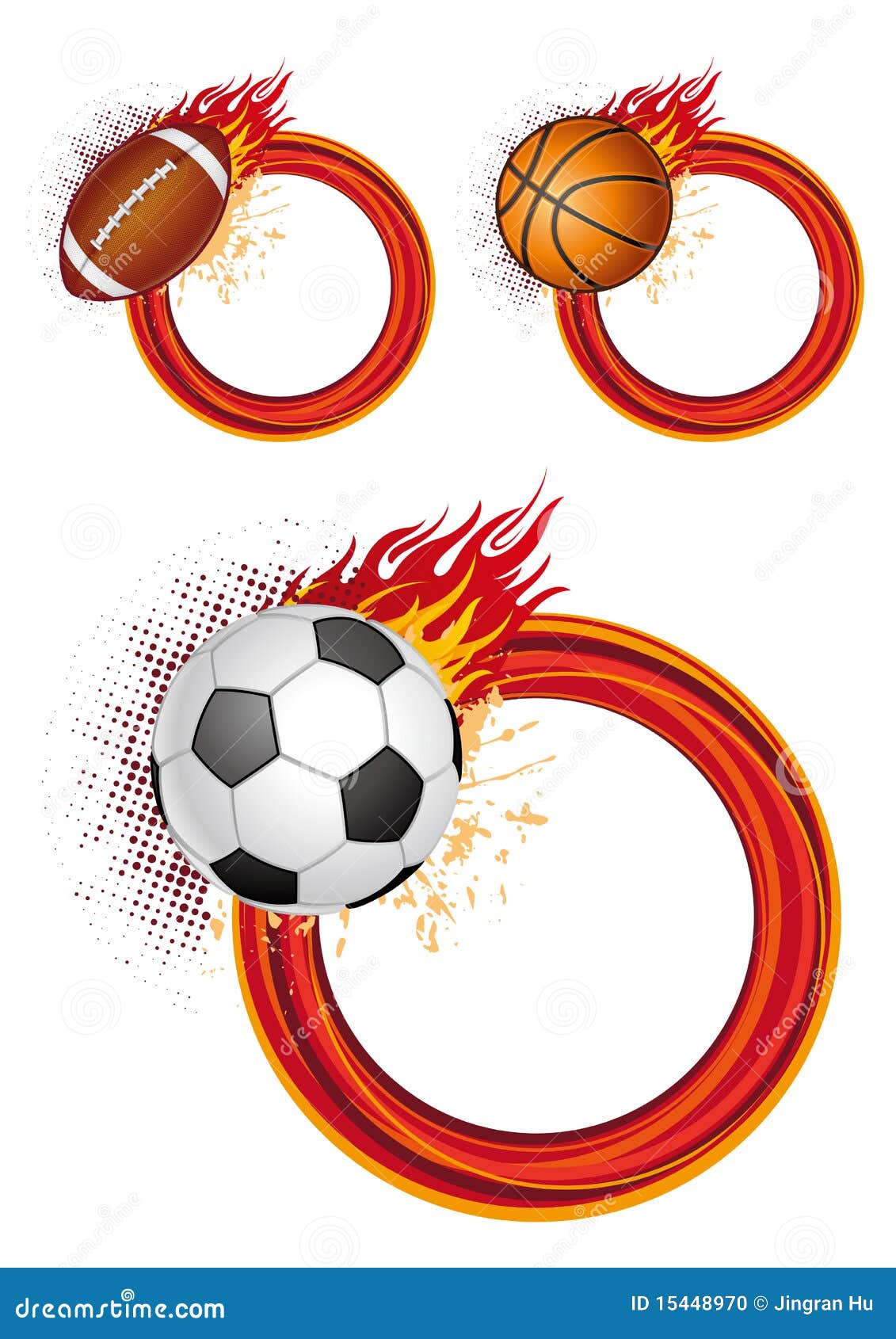Sports with flames stock vector. Illustration of equipment - 15448970