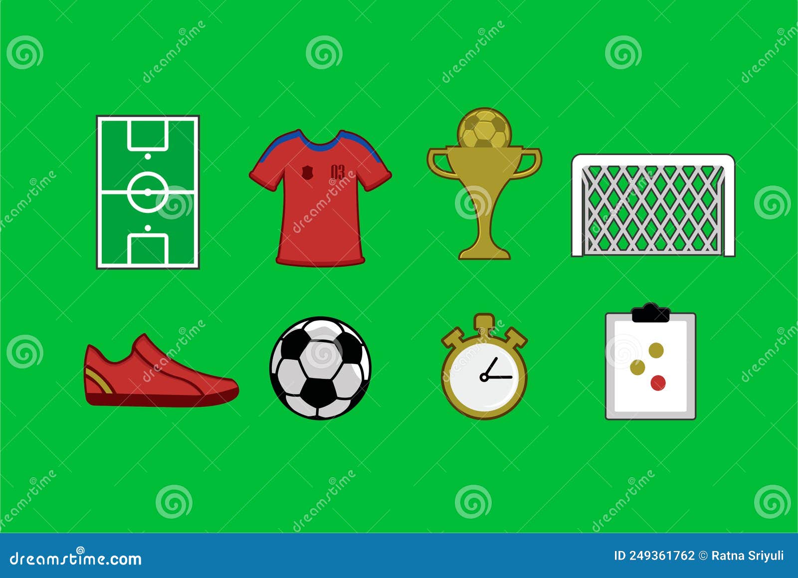 Set Of Futsal Sports Cartoon Icon Design Template With Various Models ...