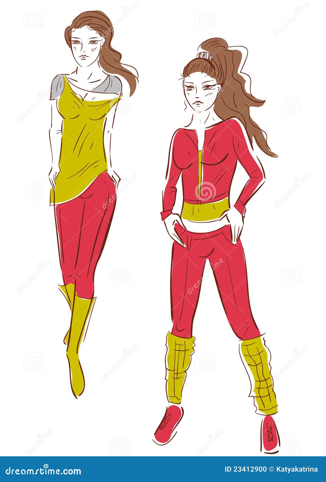 Sports girl stock vector. Illustration of sneakers, green - 23412900