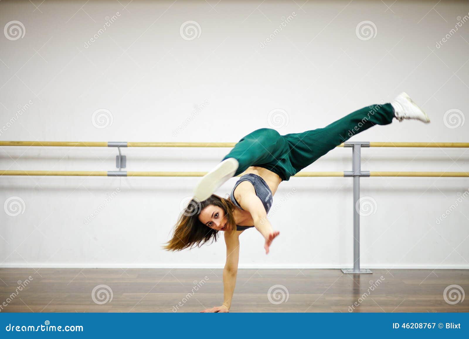 Sports Girl Doing Acrobatics Stock Image - Image of freestyle, funky ...