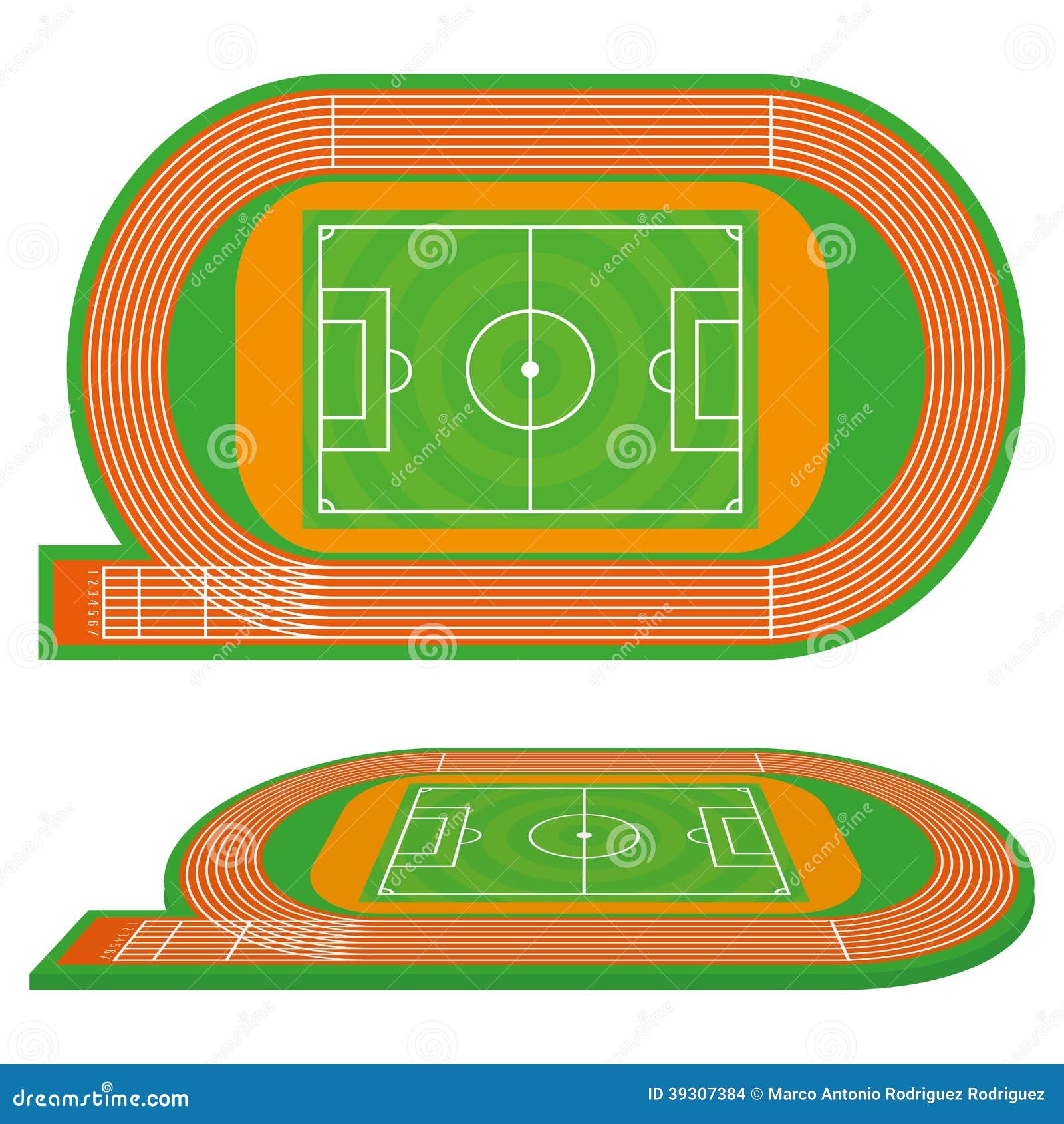 Sports Ground Illustration Isolated on White Background Stock ...