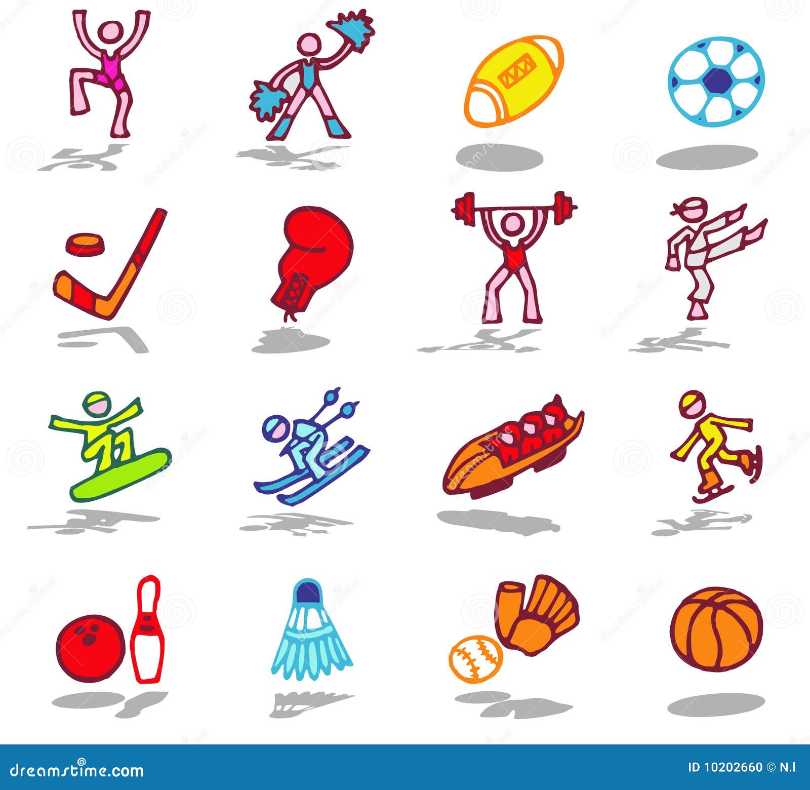 Sports icons set 1 stock vector. Illustration of sketch - 10202660