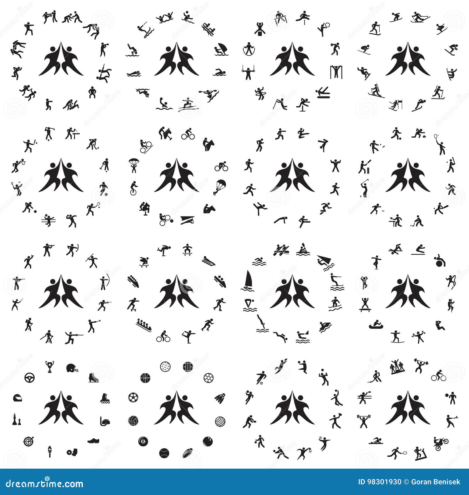 Sports icons set. stock vector. Illustration of bowling - 98301930