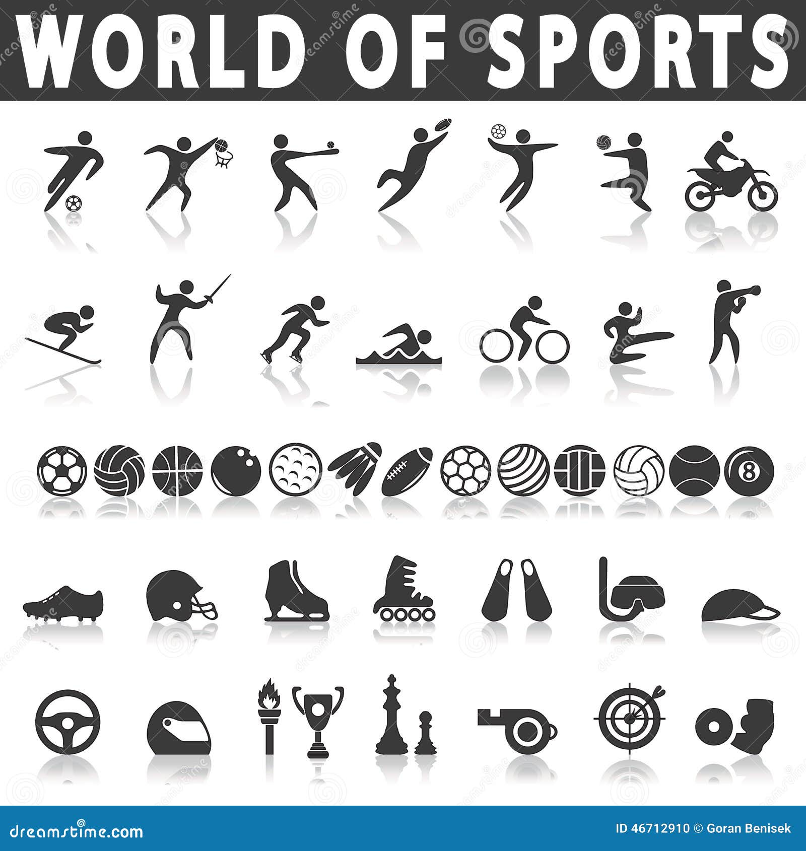 Sports icons stock vector. Illustration of basketball - 46712910