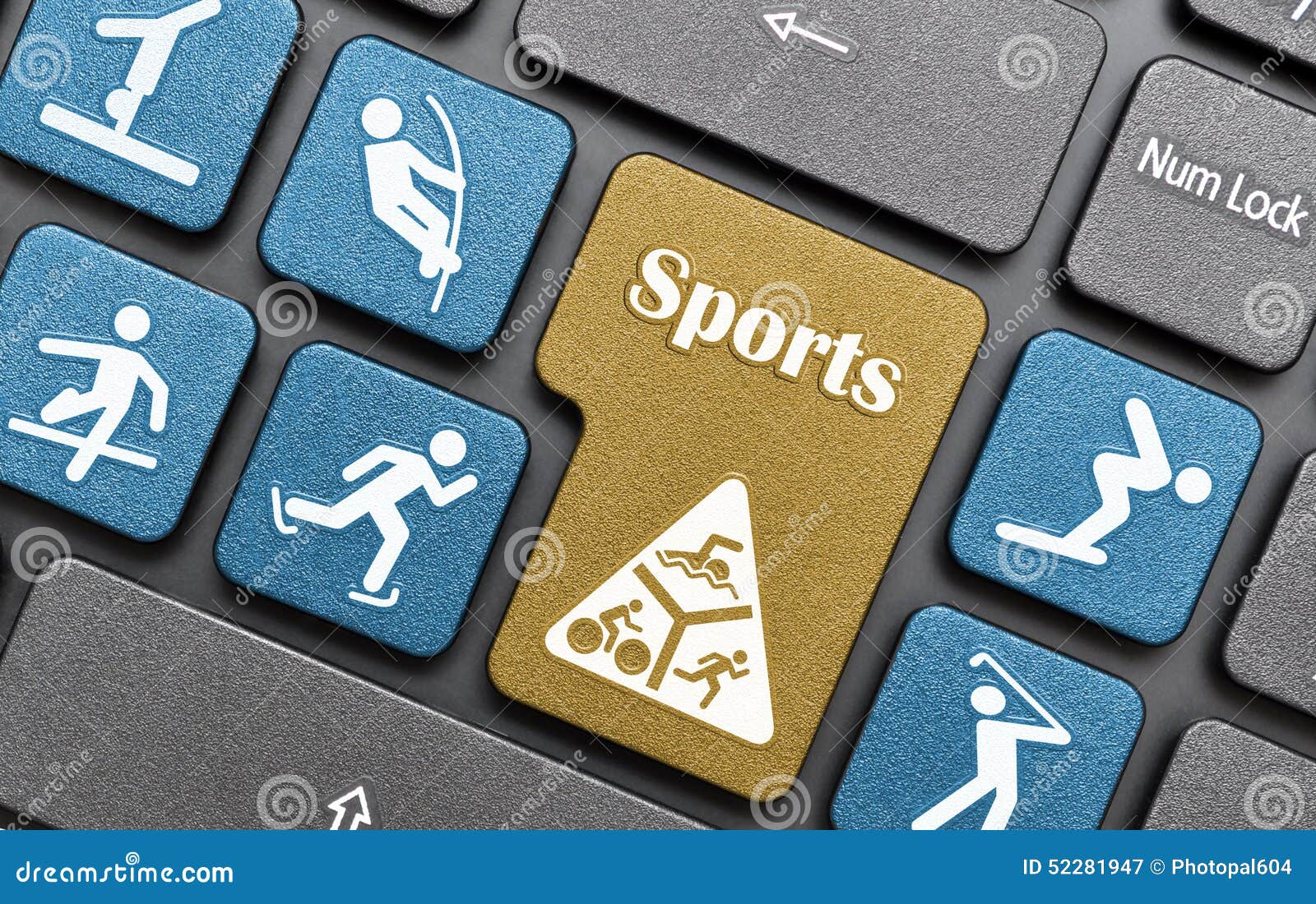 Sports key on keyboard stock image. Image of electronic - 52281947