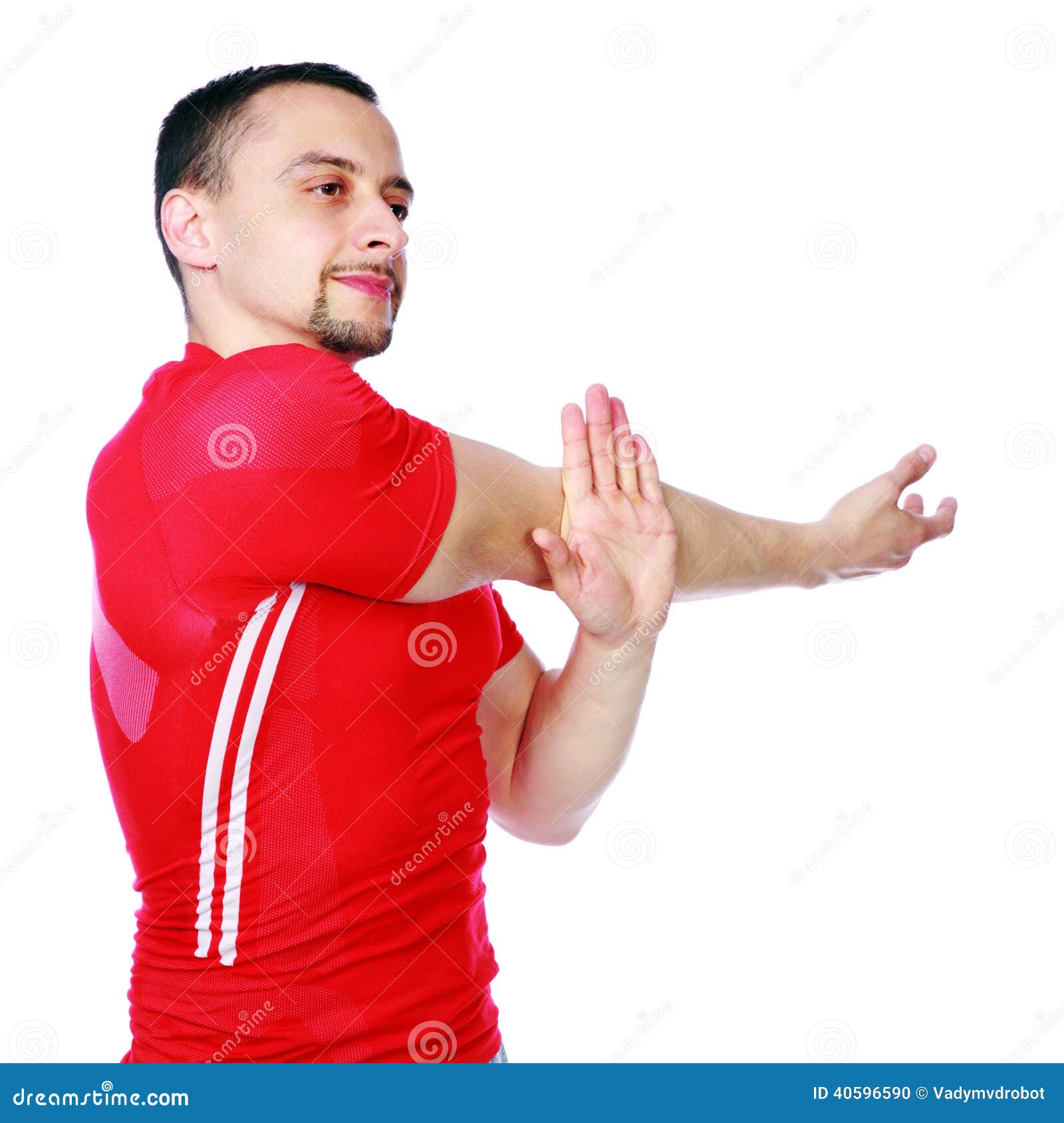 Sports Man Stretching the Arms Stock Photo - Image of runner, lifestyle ...