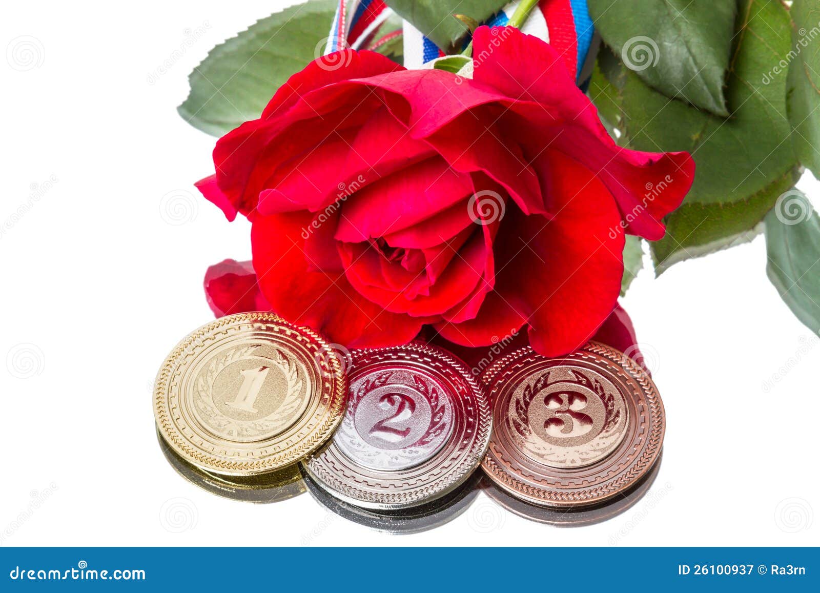 Sports Medal and the Rose stock image. Image of vibrant - 26100937
