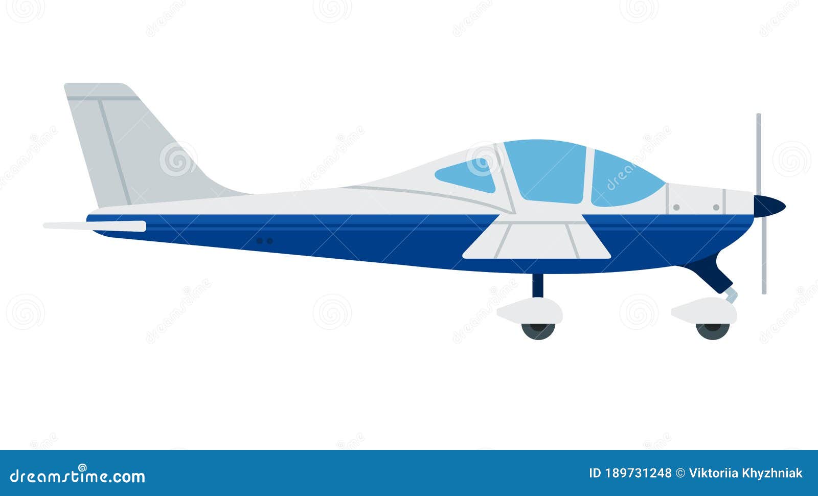 Sports Monoplane Vector Flat Material Design Isolated Object on White ...