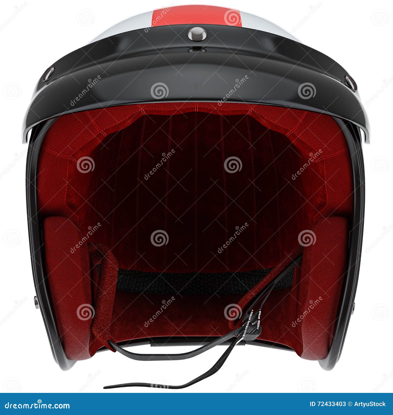 Sports Motorcycle Helmet with Visor Front View Stock Illustration ...