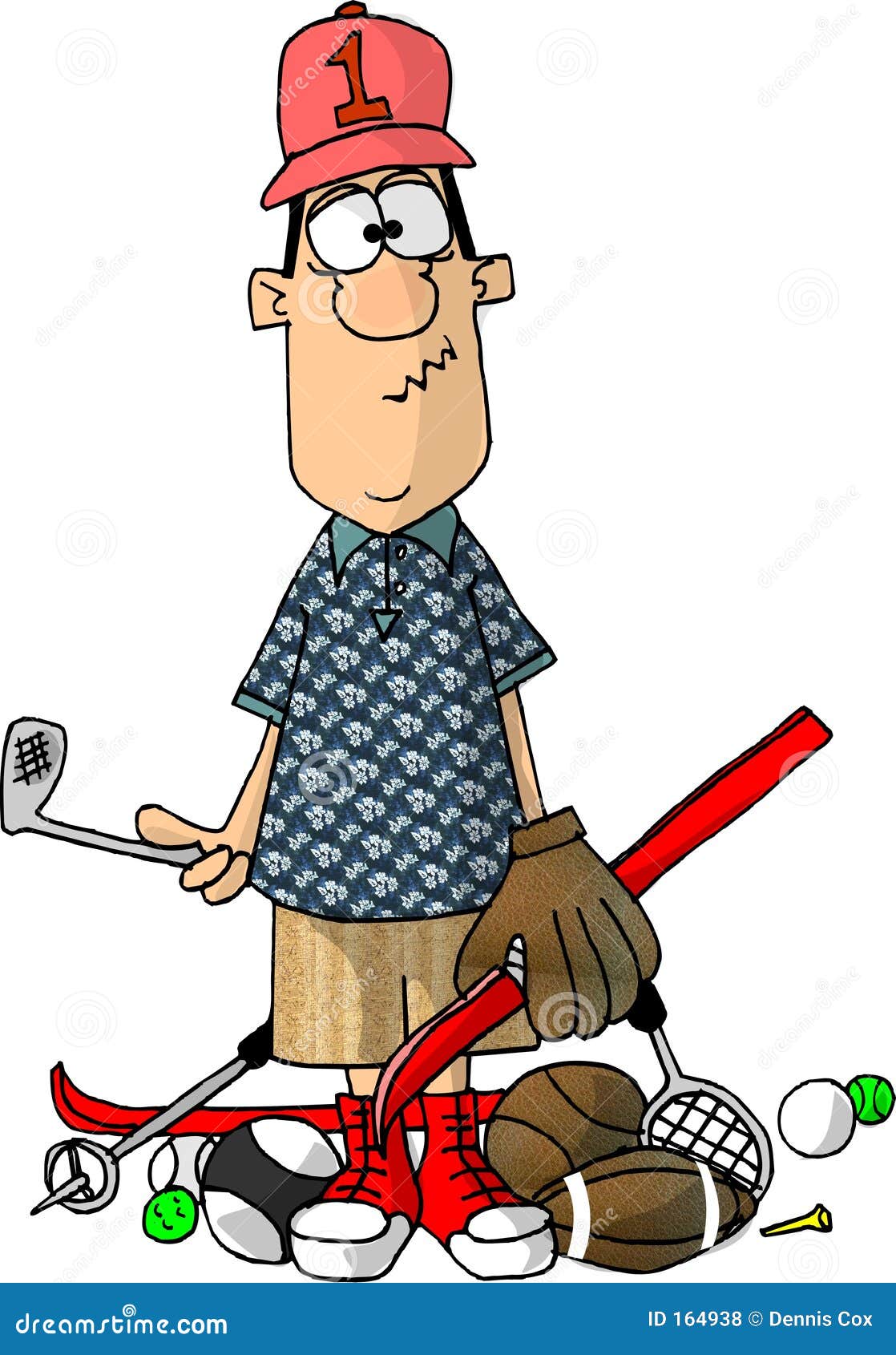 Sports Nut stock illustration. Illustration of tennis, humor - 164938