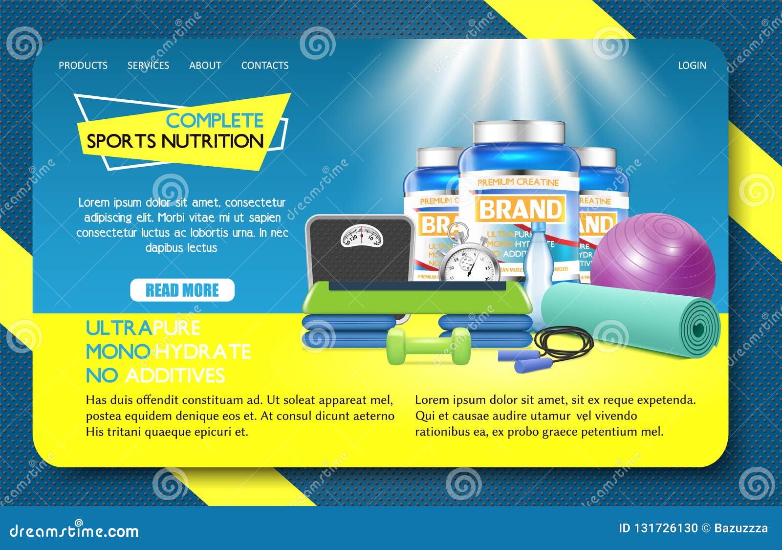 Sports Nutrition Landing Page Website Vector Template Stock Vector ... Sports Nutrition Landing Page Website Vector Template Stock Vector ...