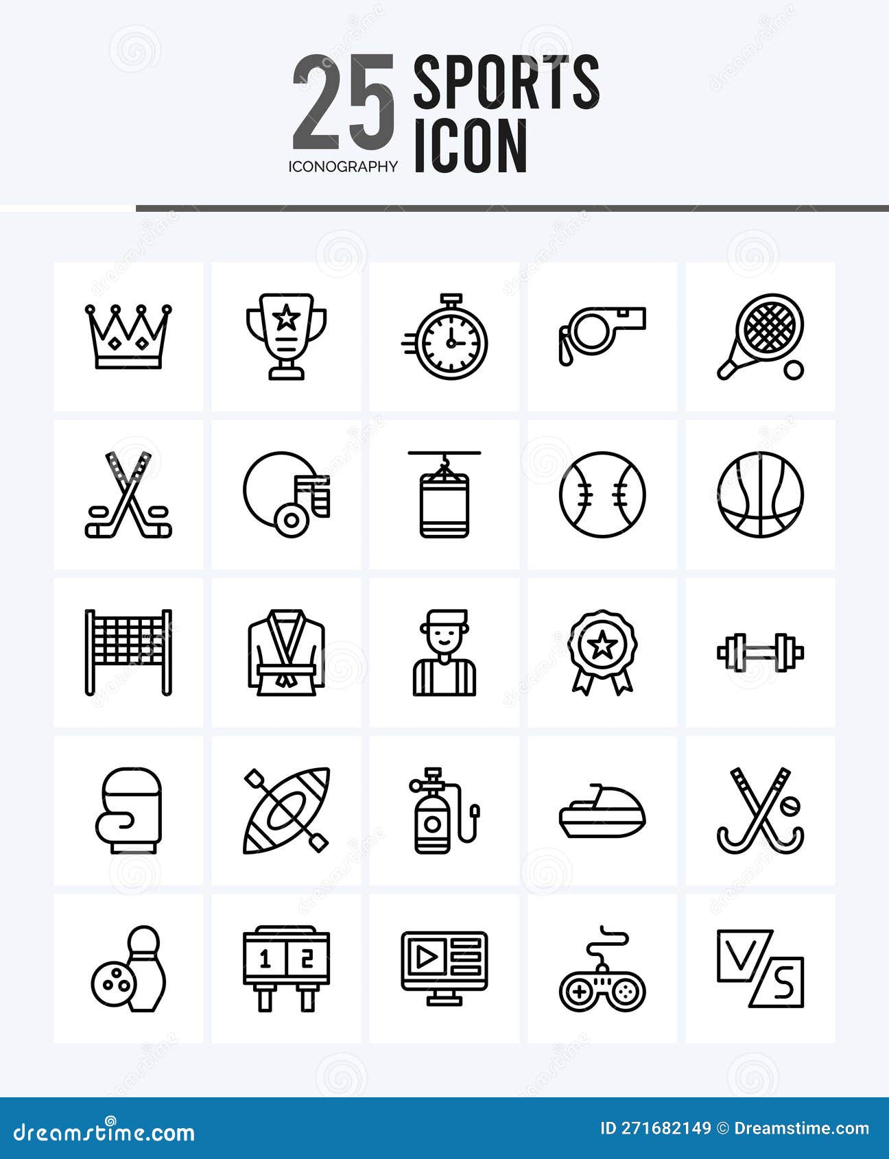 25 Sports Outline Icons Pack Vector Illustration Stock Vector ...