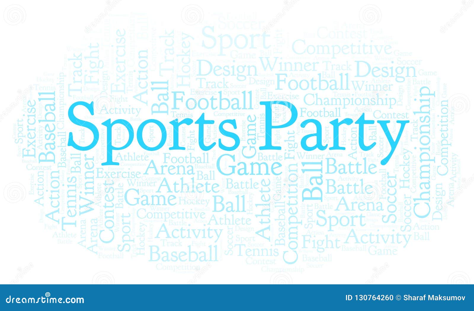 Sports Party word cloud. stock illustration. Illustration of contest ...