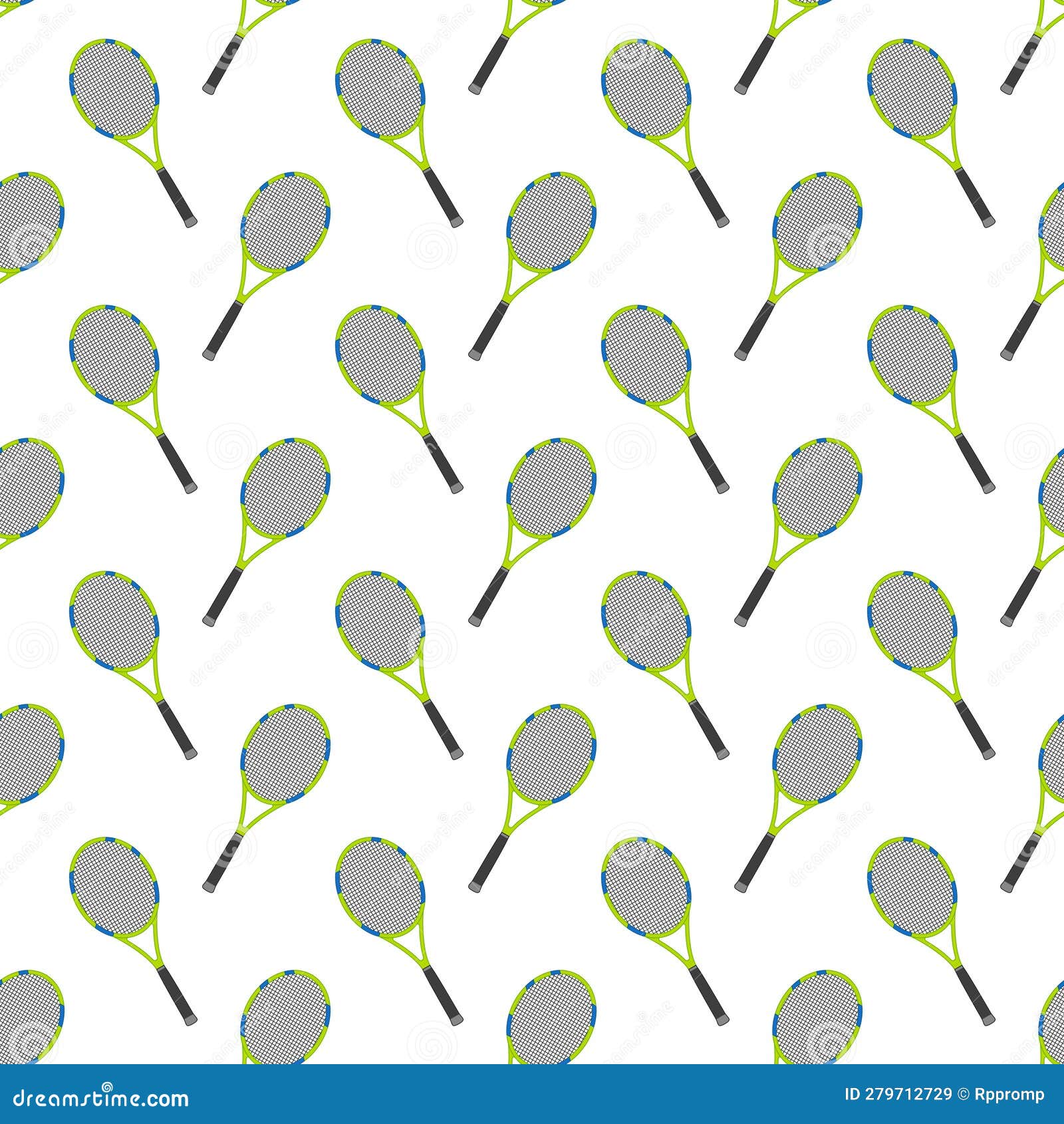 Sports Pattern with Tennis Racket in Flat Design Style Stock Vector ...