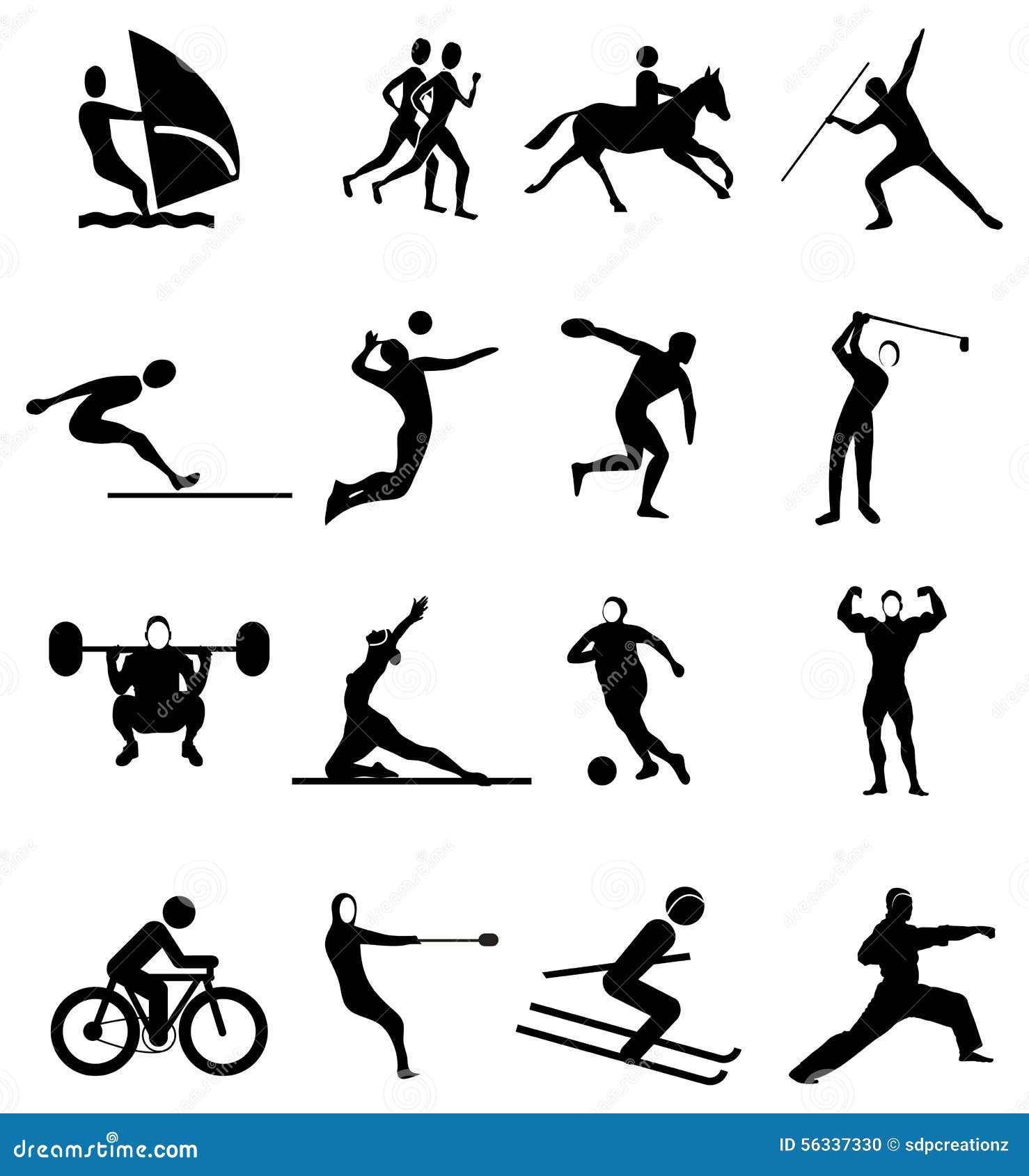 Sports People In The Gym. Gymnastics Rings, Bench Press, Running ...