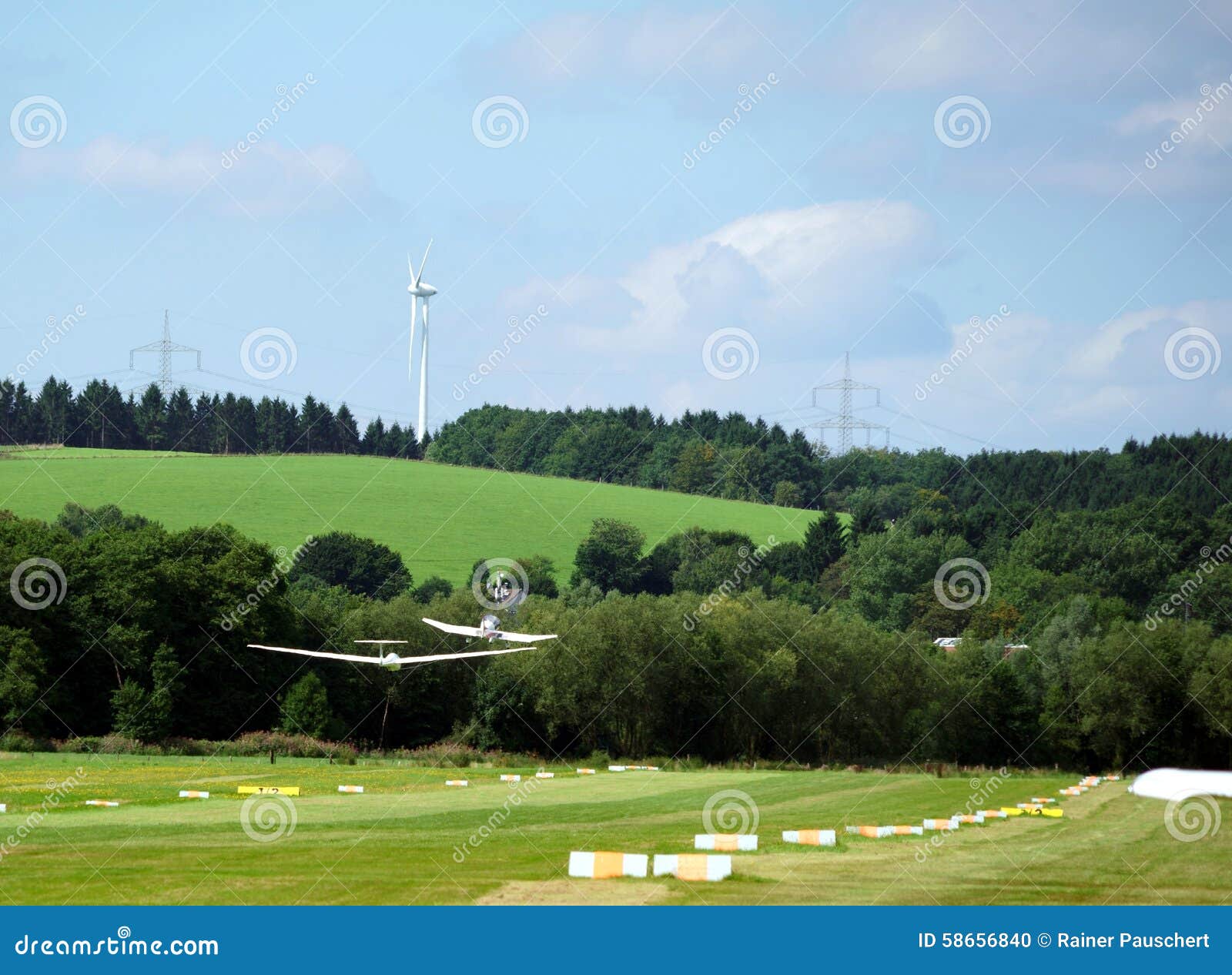Sports Plane Pulling a Glider Stock Photo - Image of summer, light ...