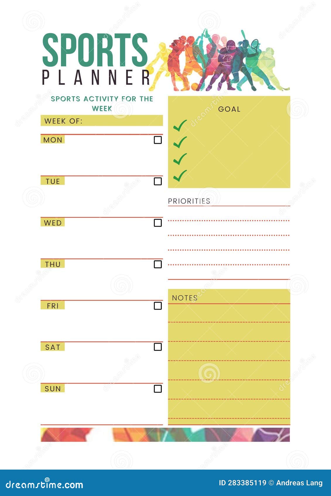 Sports Planner Digital Planning Insert Sheet Printable Page Template ...