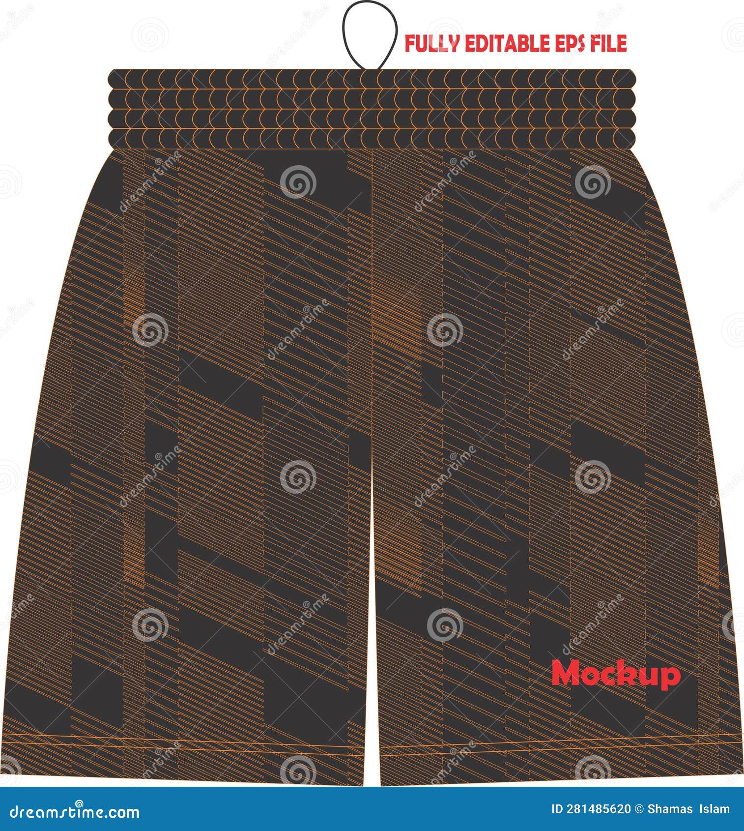 Sports Pocket Short Mock Ups Illustration Vector Stock Vector ...