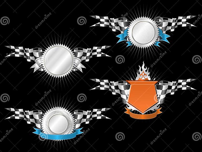 Sports Race Emblems stock vector. Illustration of bright - 6665998