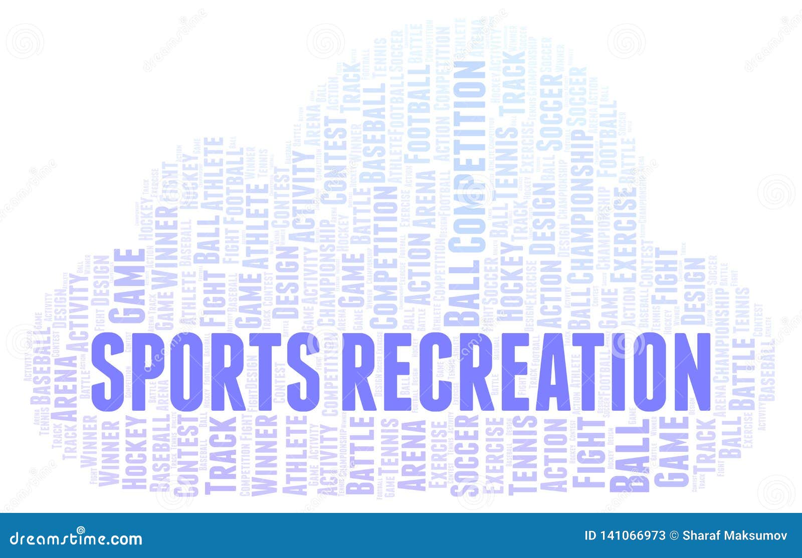 Sports Recreation Word Cloud Stock Illustration - Illustration of ...