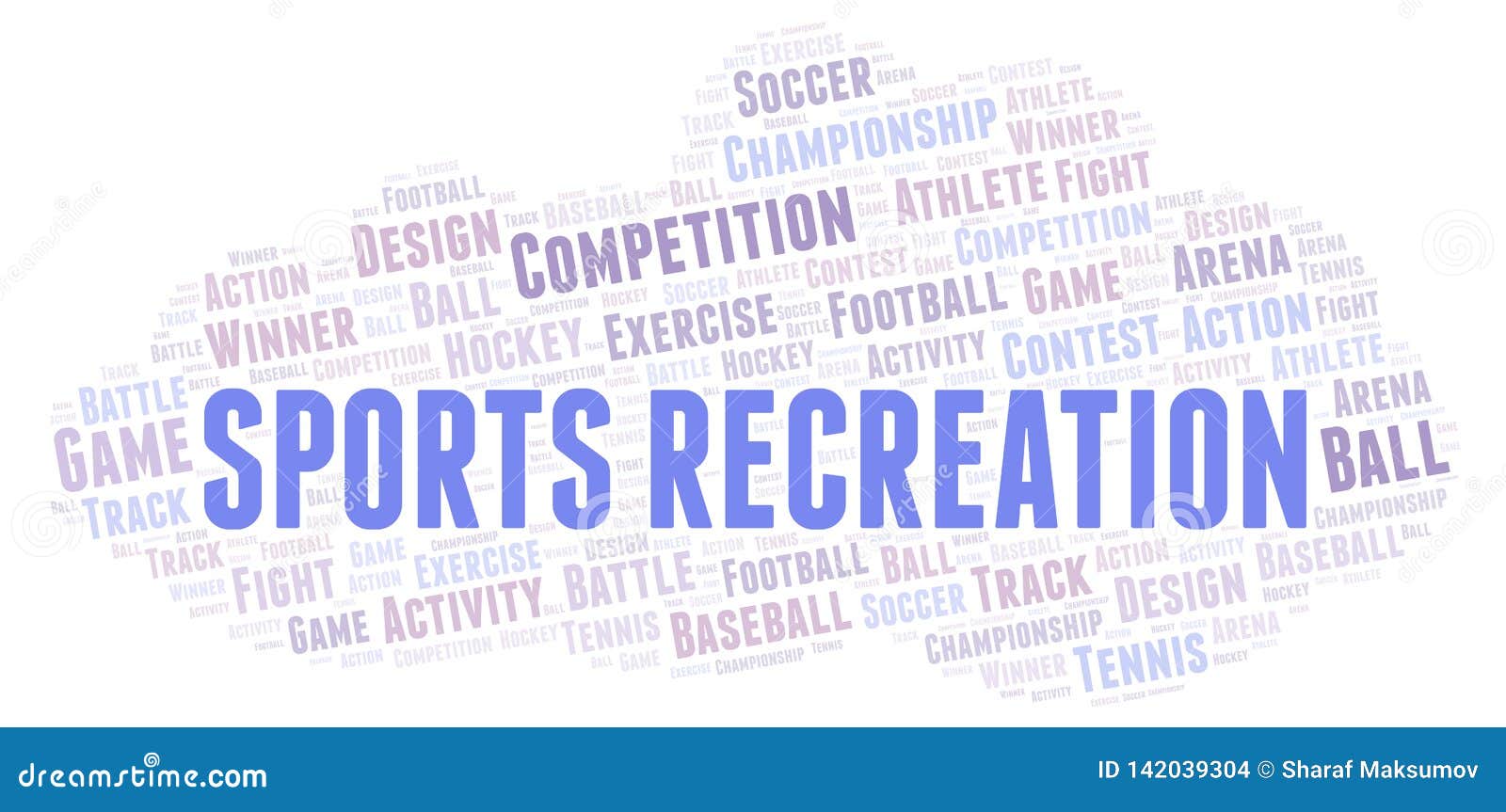 Sports Recreation Word Cloud Stock Illustration - Illustration of game ...