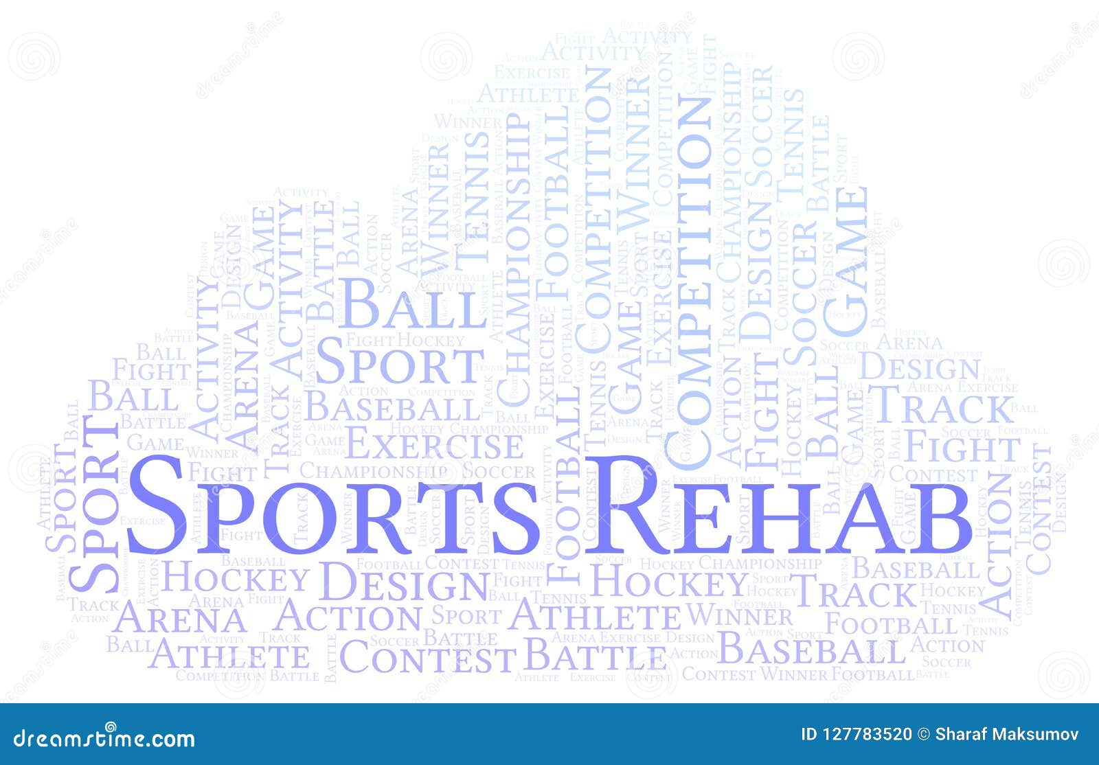 Sports Rehab word cloud. stock illustration. Illustration of fight ...