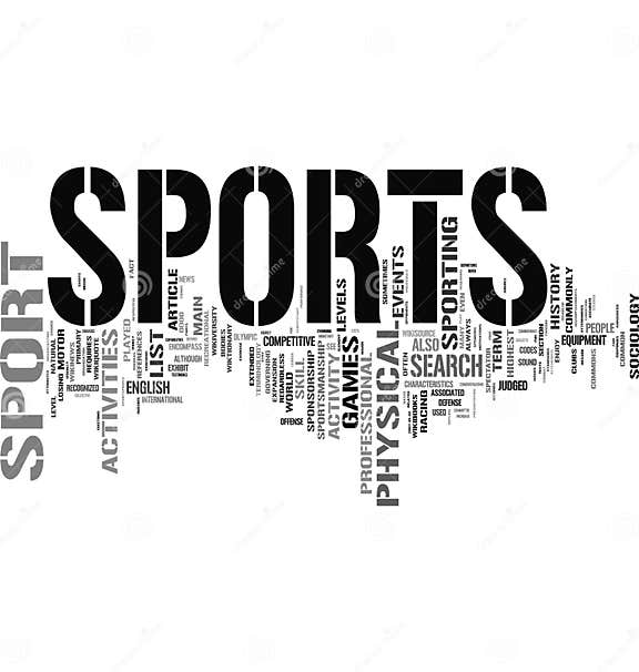 Sports related words cloud stock illustration. Illustration of ...