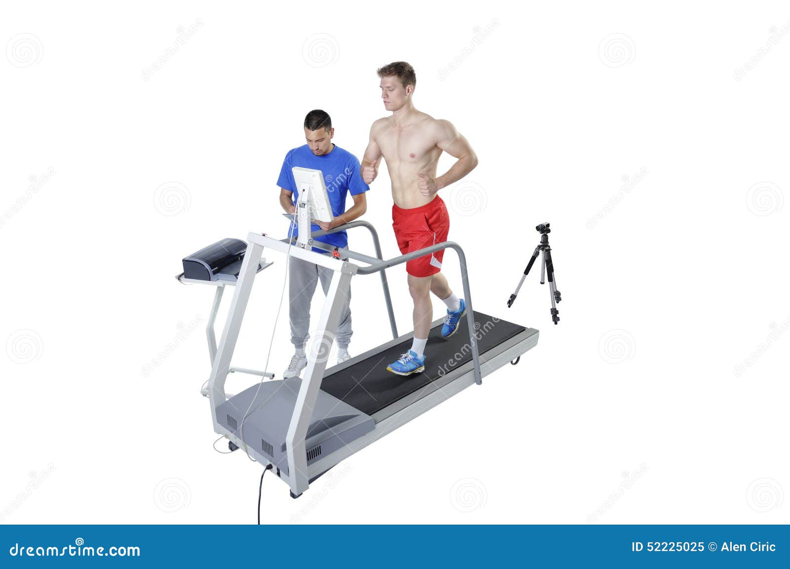 Sports Scientist Doing Performance Assessment with Treadmill Stock ...