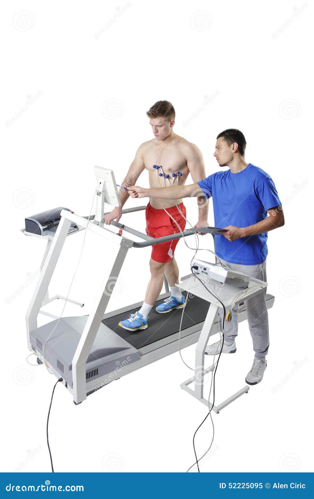 Sports Scientist Doing Performance Assessment with Treadmill Stock ...