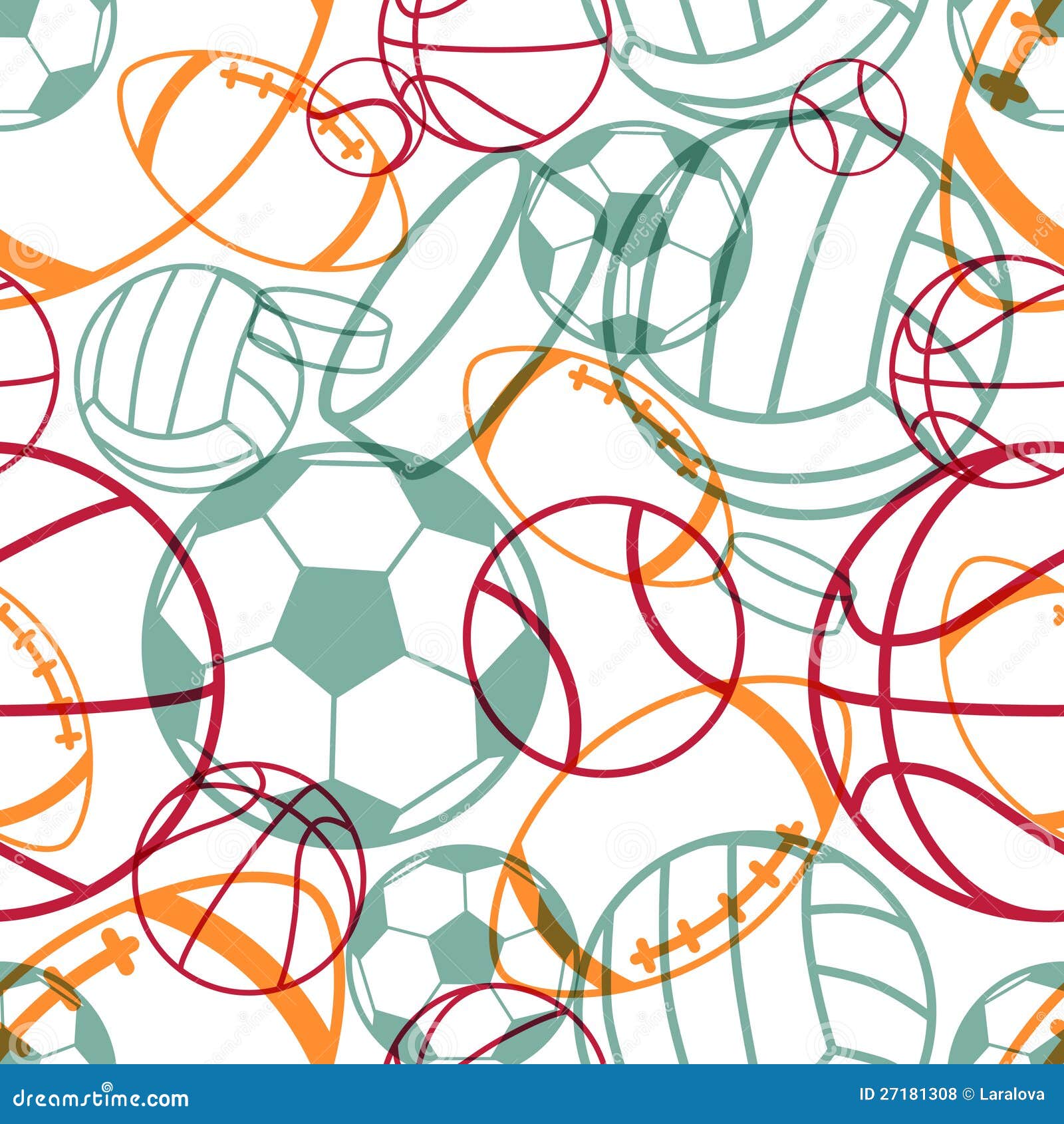 Sports seamless pattern stock vector. Illustration of tile - 27181308