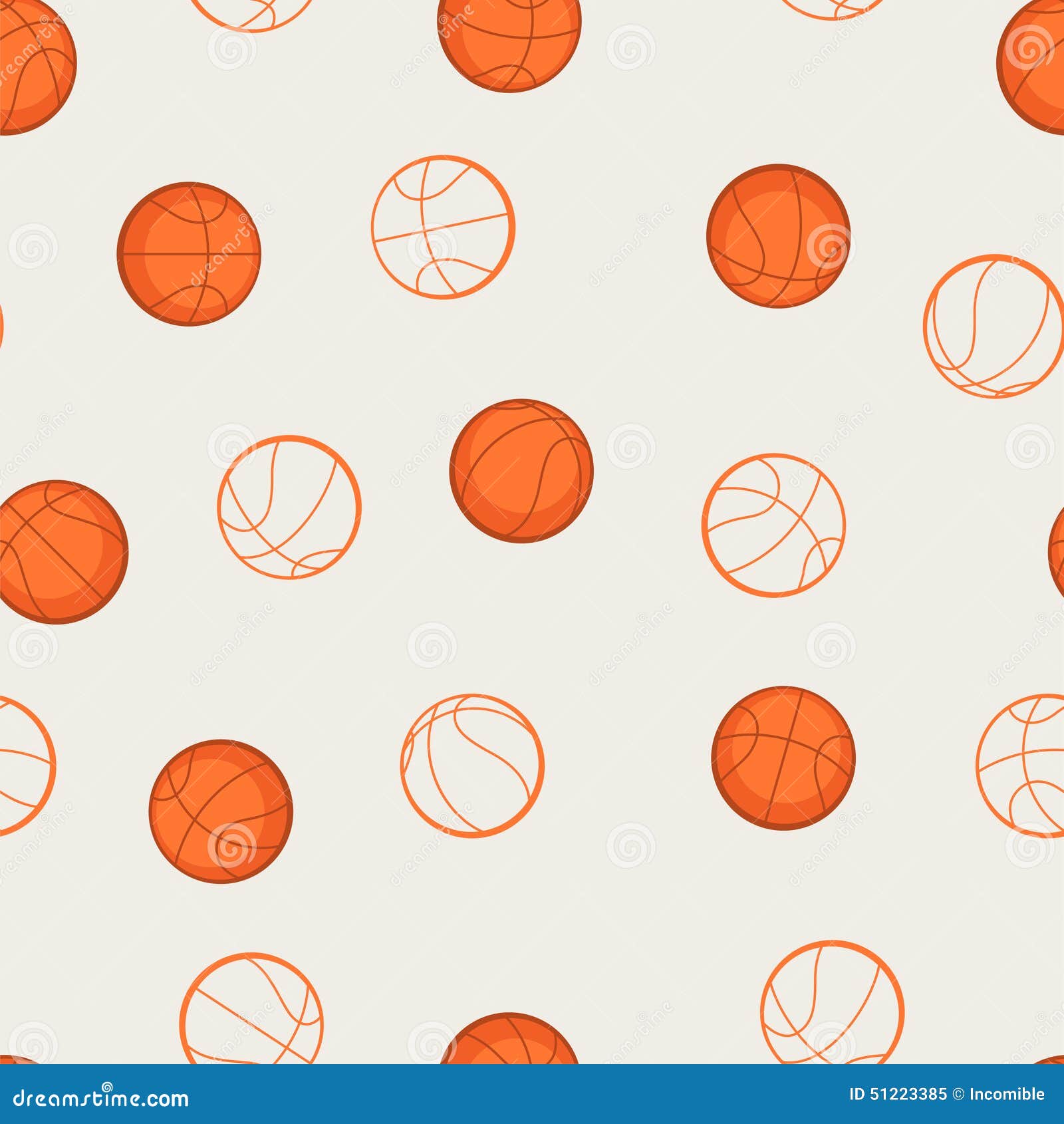 Sports Seamless Pattern with Basketball Icons in Stock Vector ...