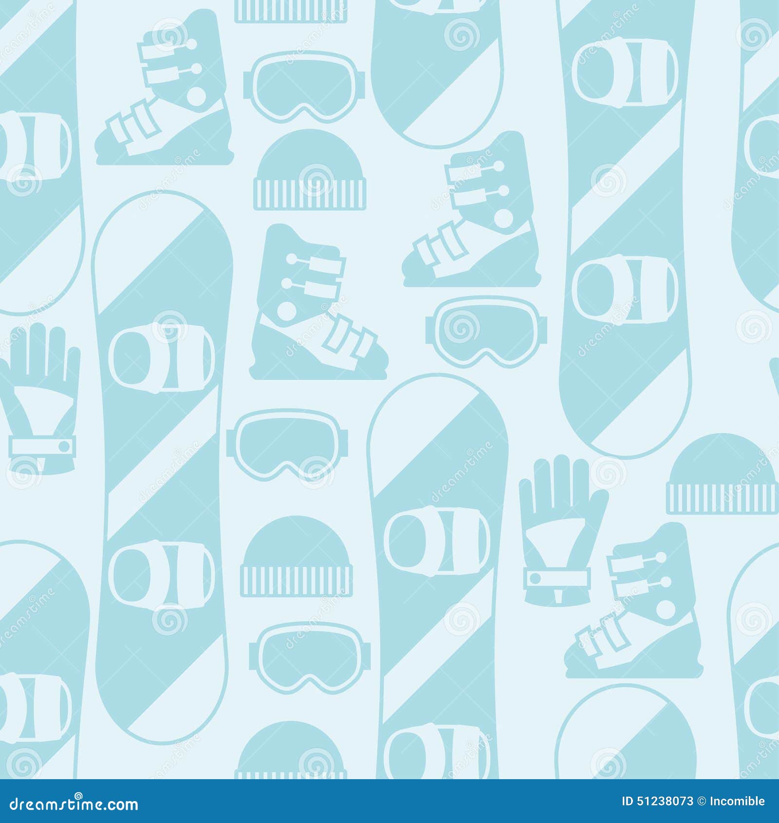 Sports Seamless Pattern with Snowboard Equipment Stock Vector ...
