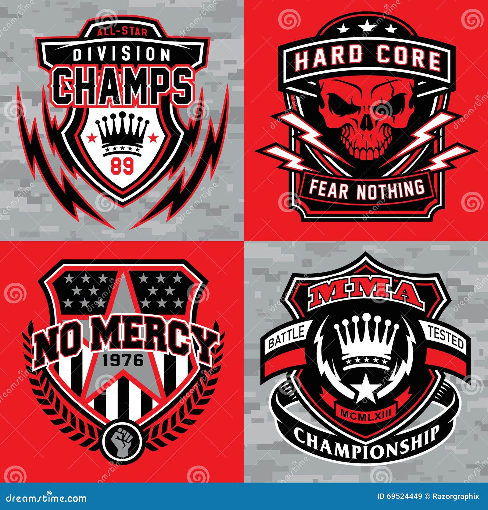 Sports Shield Emblem Graphic Set Stock Vector - Illustration of emblem ...