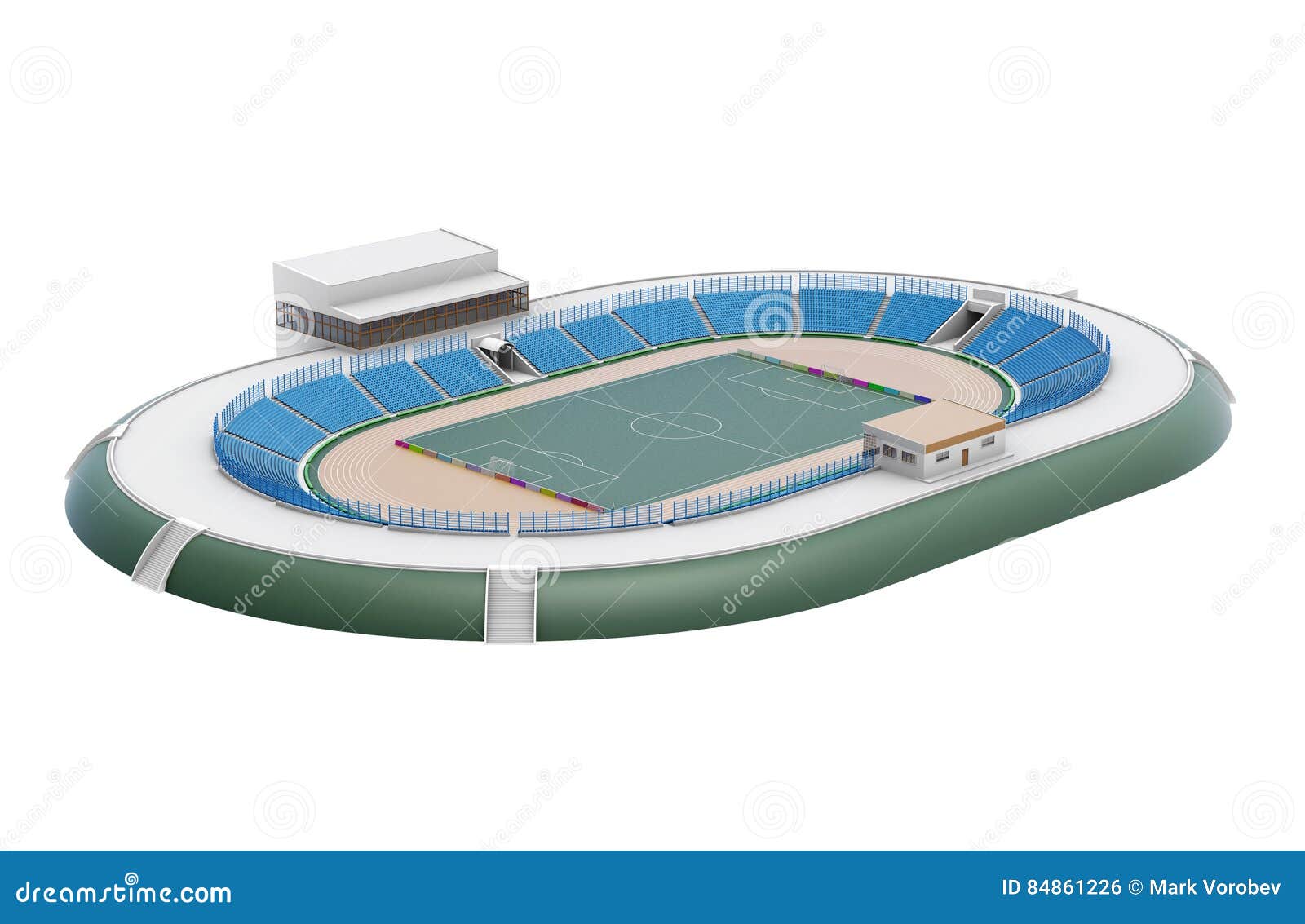 Sports Stadium Isolated on White Background. 3d Rendering Stock ...
