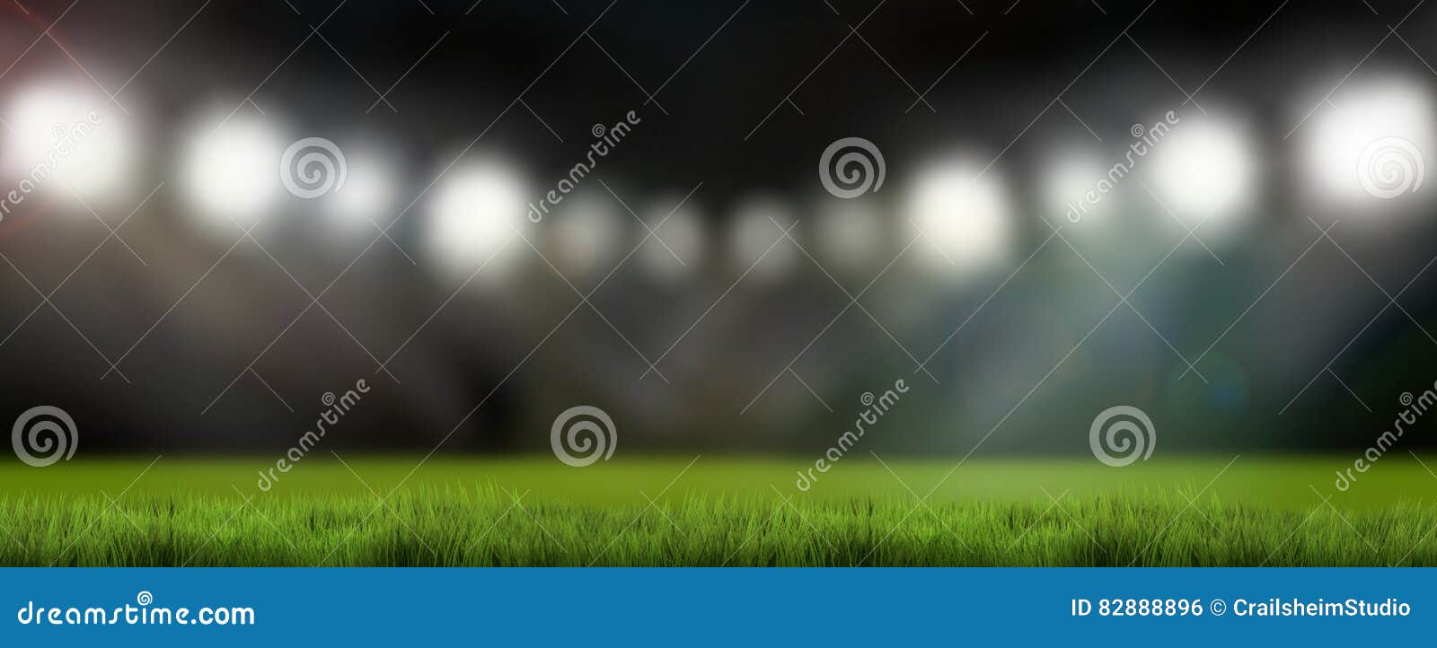 Sports Stadium Lights 3d Render Background Stock Illustration ...