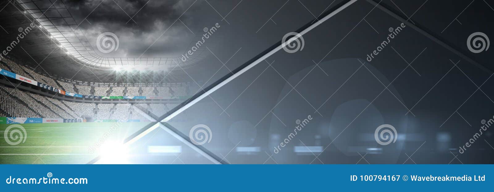 Sports Stadium Lights Transition Effect with Geometric Shapes Stock ...