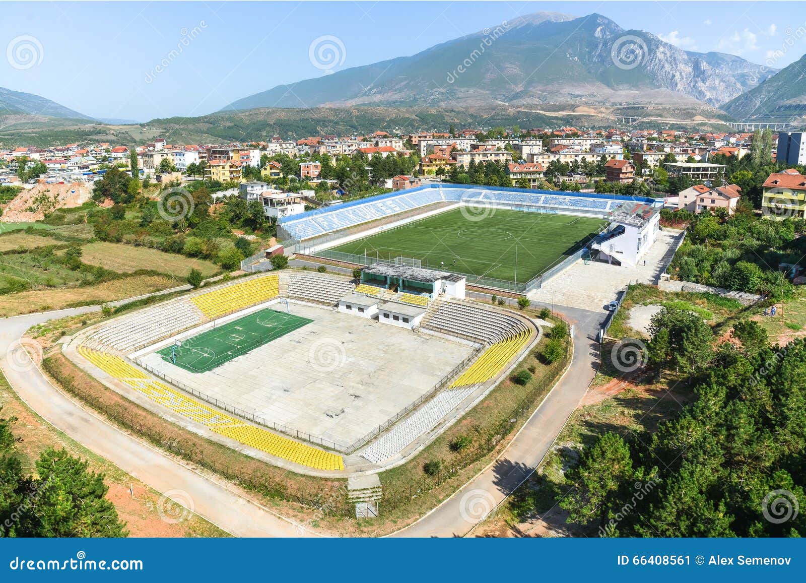Sports Stadium in a Small Town in the Mountains Stock Image - Image of ...