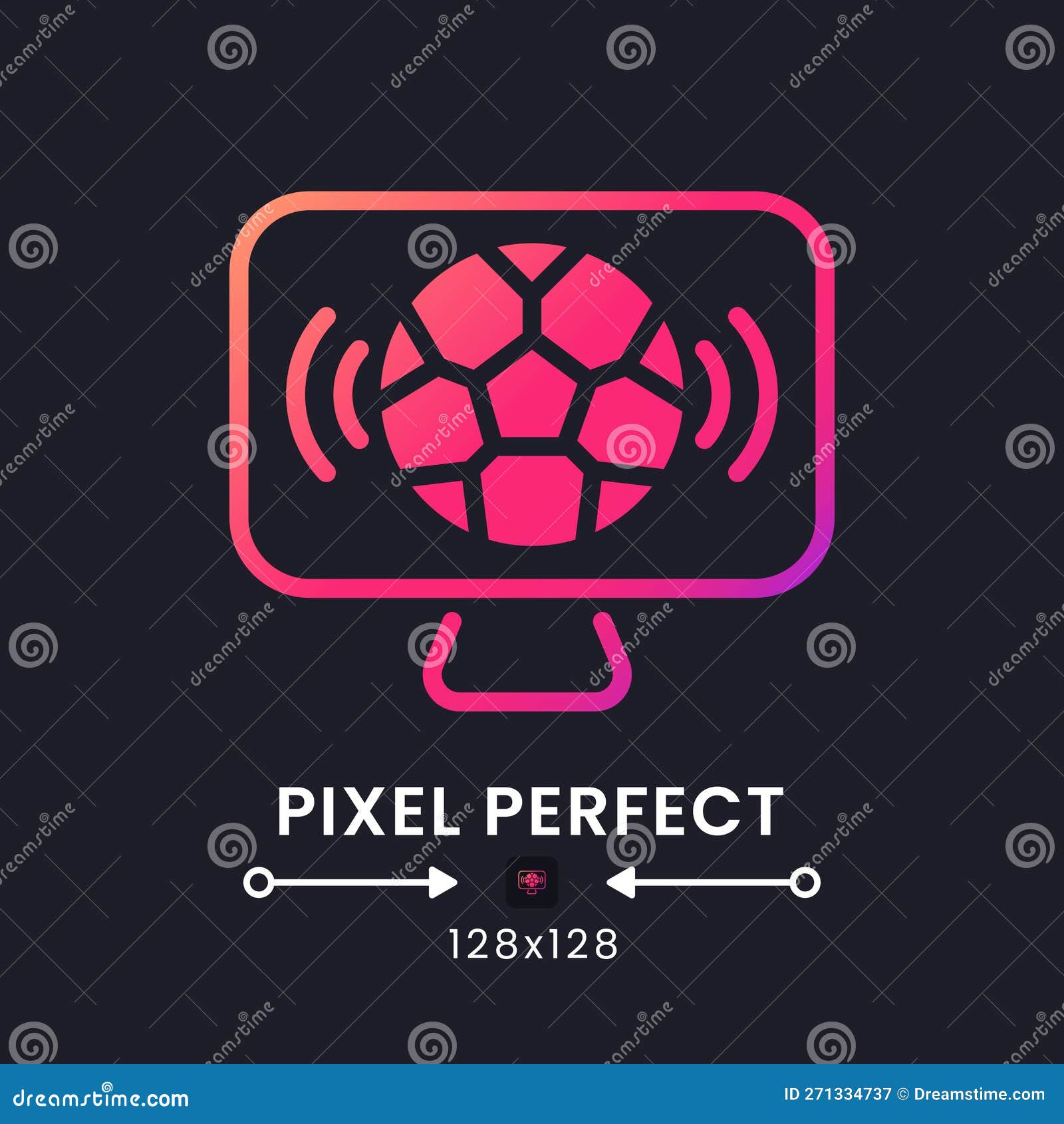 Sports Streaming Pink Solid Gradient Desktop Icon on Black Stock Vector - Illustration of video ...