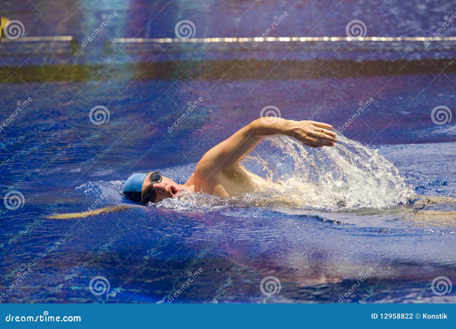 The sports swimmer in pool stock photo. Image of enjoy - 12958822