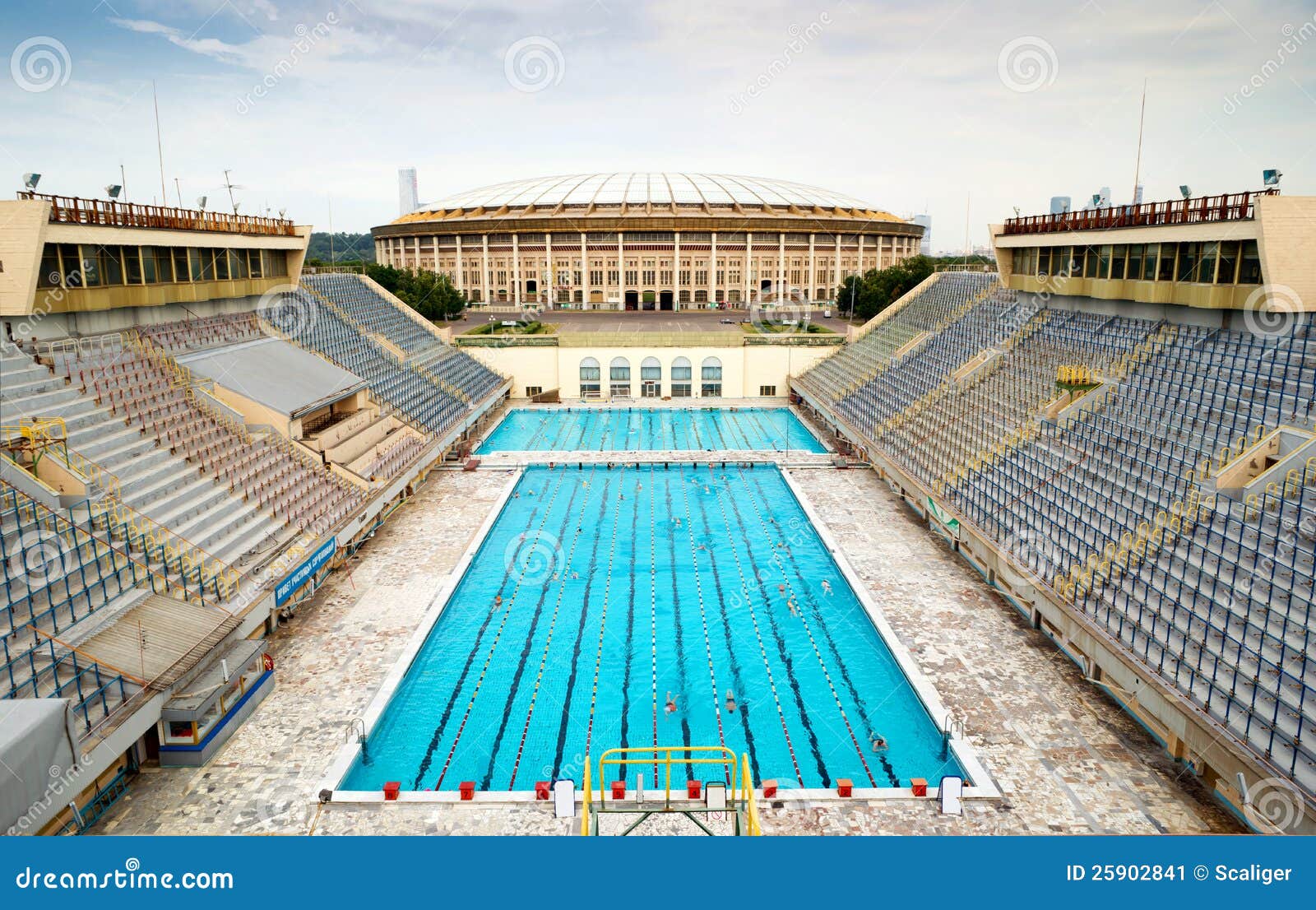 Sports Swimming Pool in Moscow Stock Image - Image of horizontal, lines ...