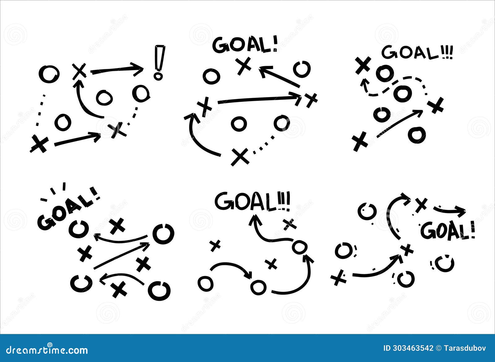Sports Tactics and Strategy. Scheme of Movement of Team Player Stock ...