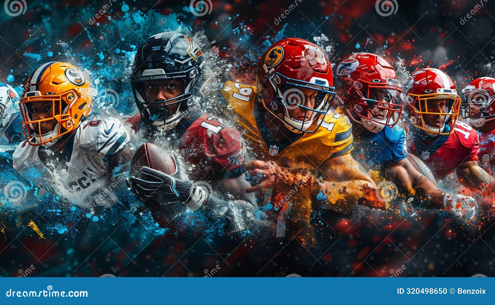 A Sports Team Collage with Action Shots and Team Logos Stock Photo ...