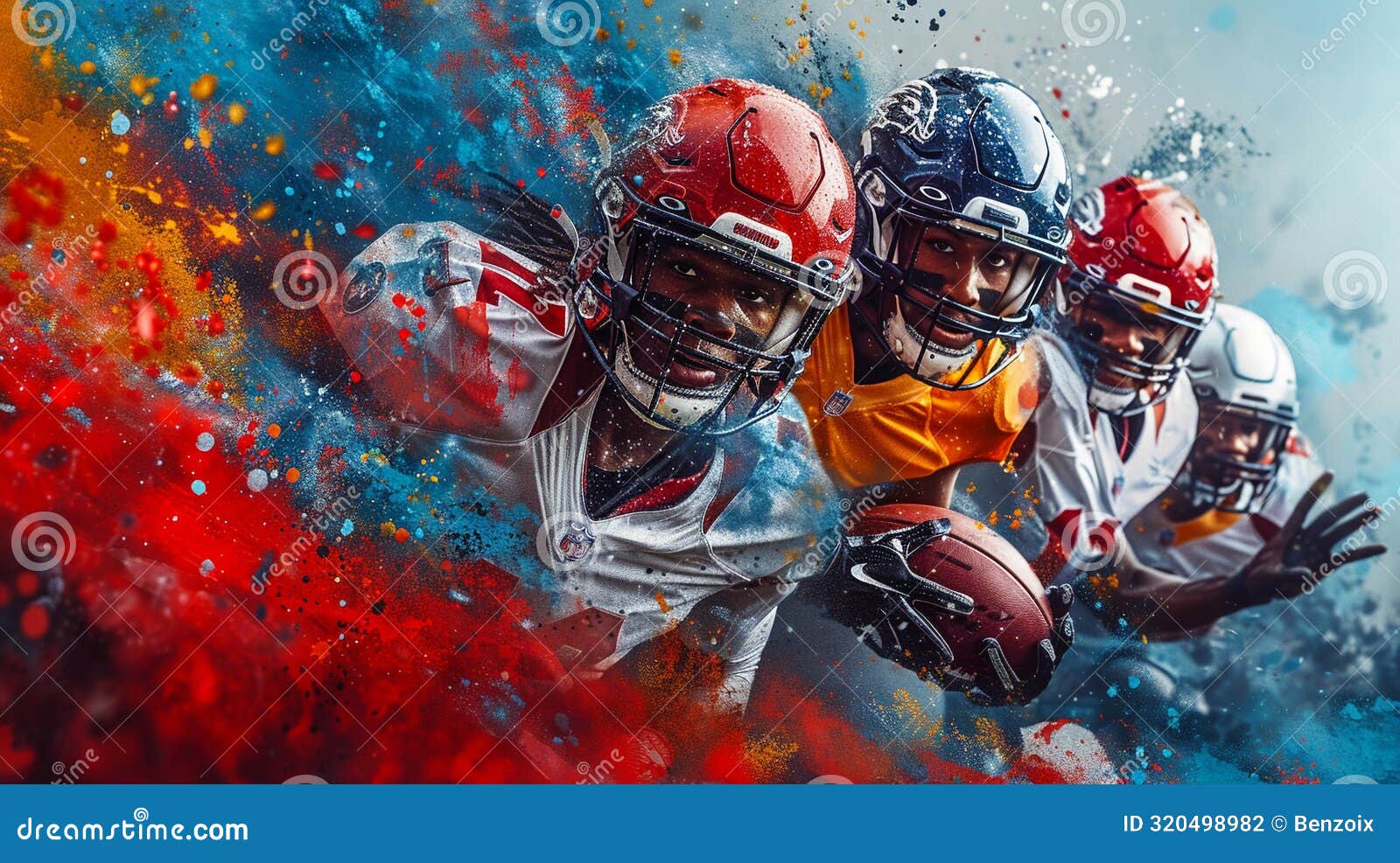 A Sports Team Collage with Action Shots and Team Logos Stock Photo ...